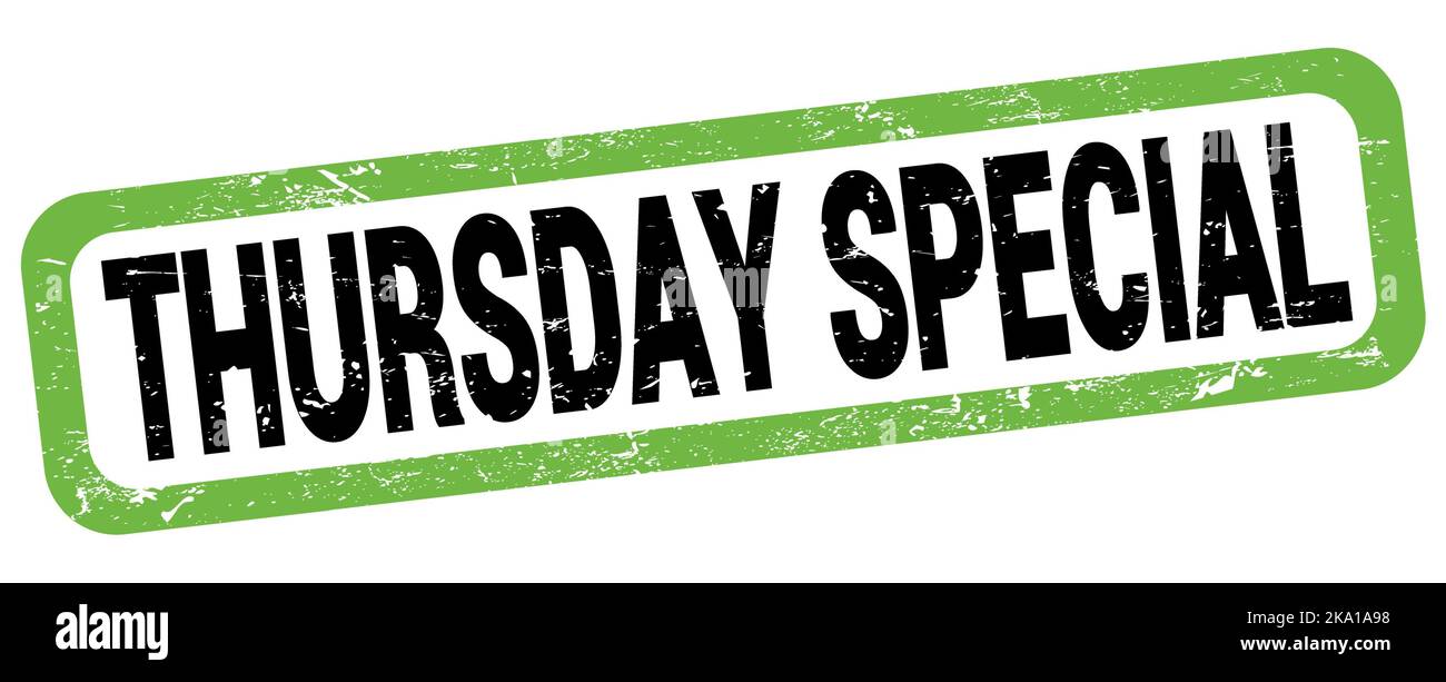 THURSDAY SPECIAL text written on green-black rectangle stamp sign Stock ...