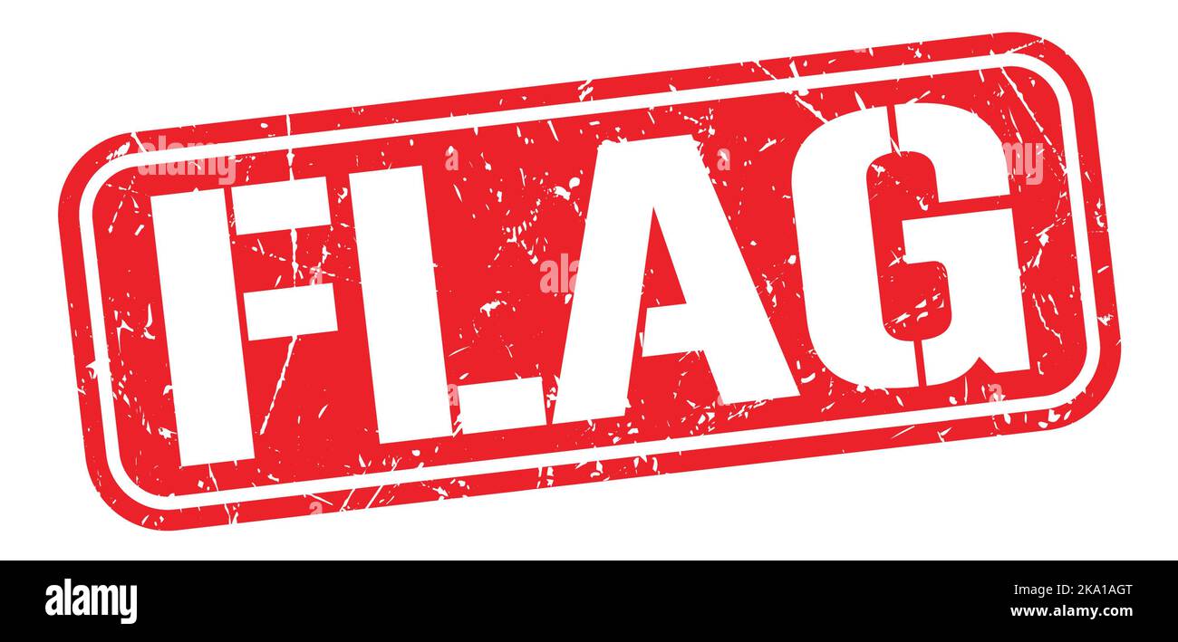 FLAG text written on red grungy stamp sign Stock Photo - Alamy