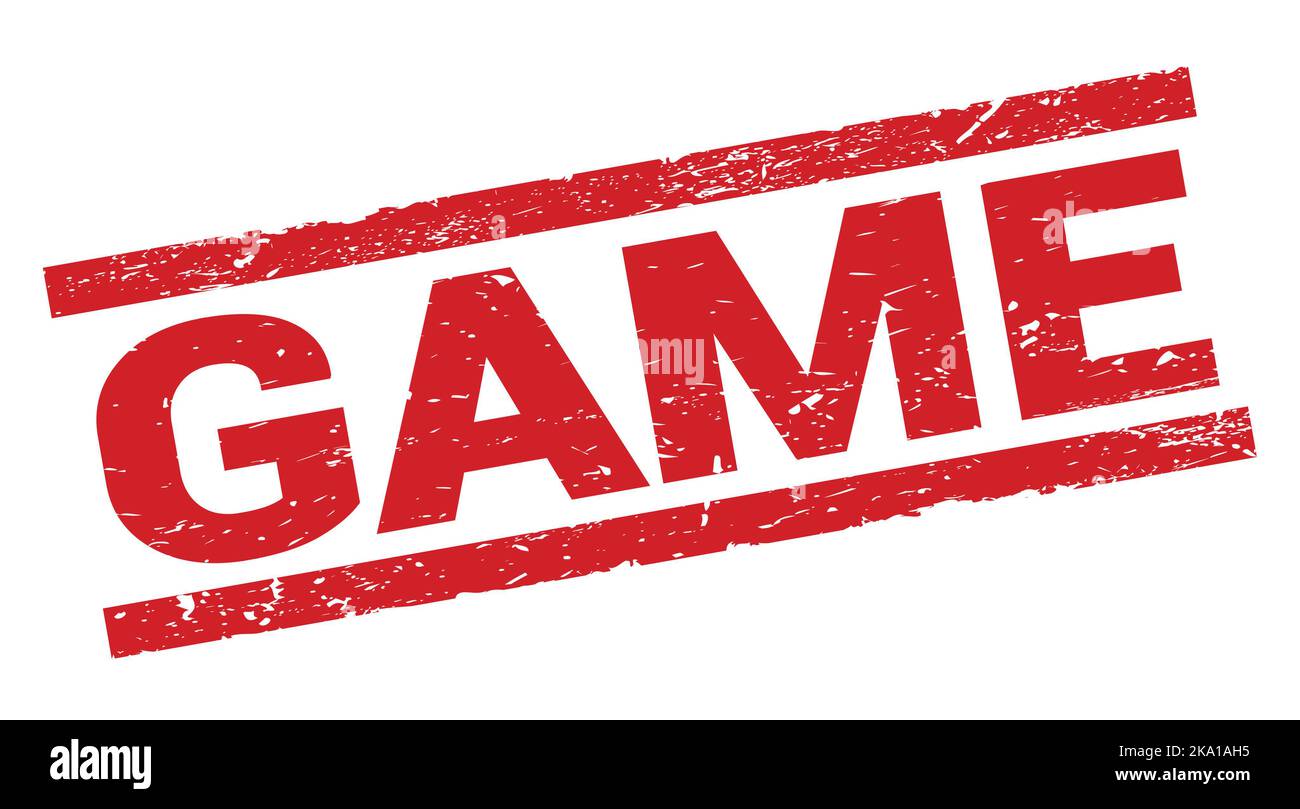 GAME text written on red rectangle stamp sign Stock Photo - Alamy