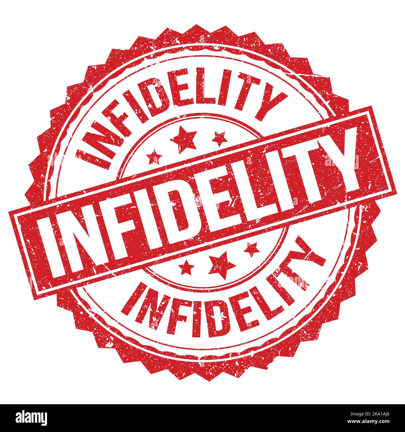 INFIDELITY text written on red round stamp sign Stock Photo - Alamy