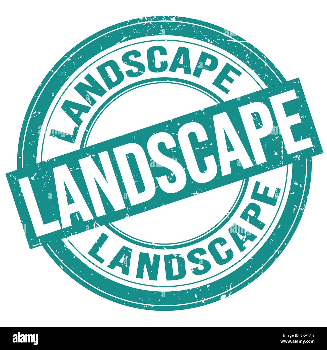 LANDSCAPE text written on blue round grungy stamp sign Stock Photo - Alamy
