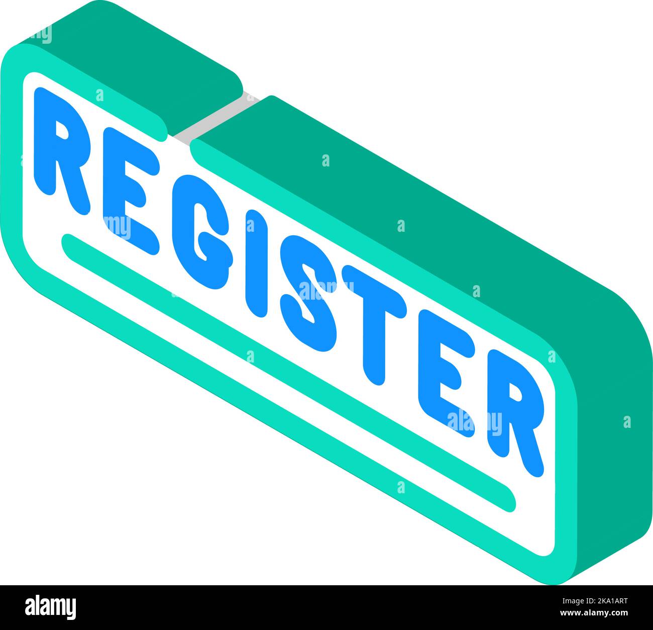 button registration isometric icon vector illustration Stock Vector ...