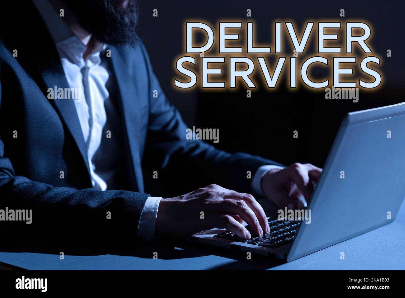Text sign showing Deliver Services. Business approach sending any kind ...
