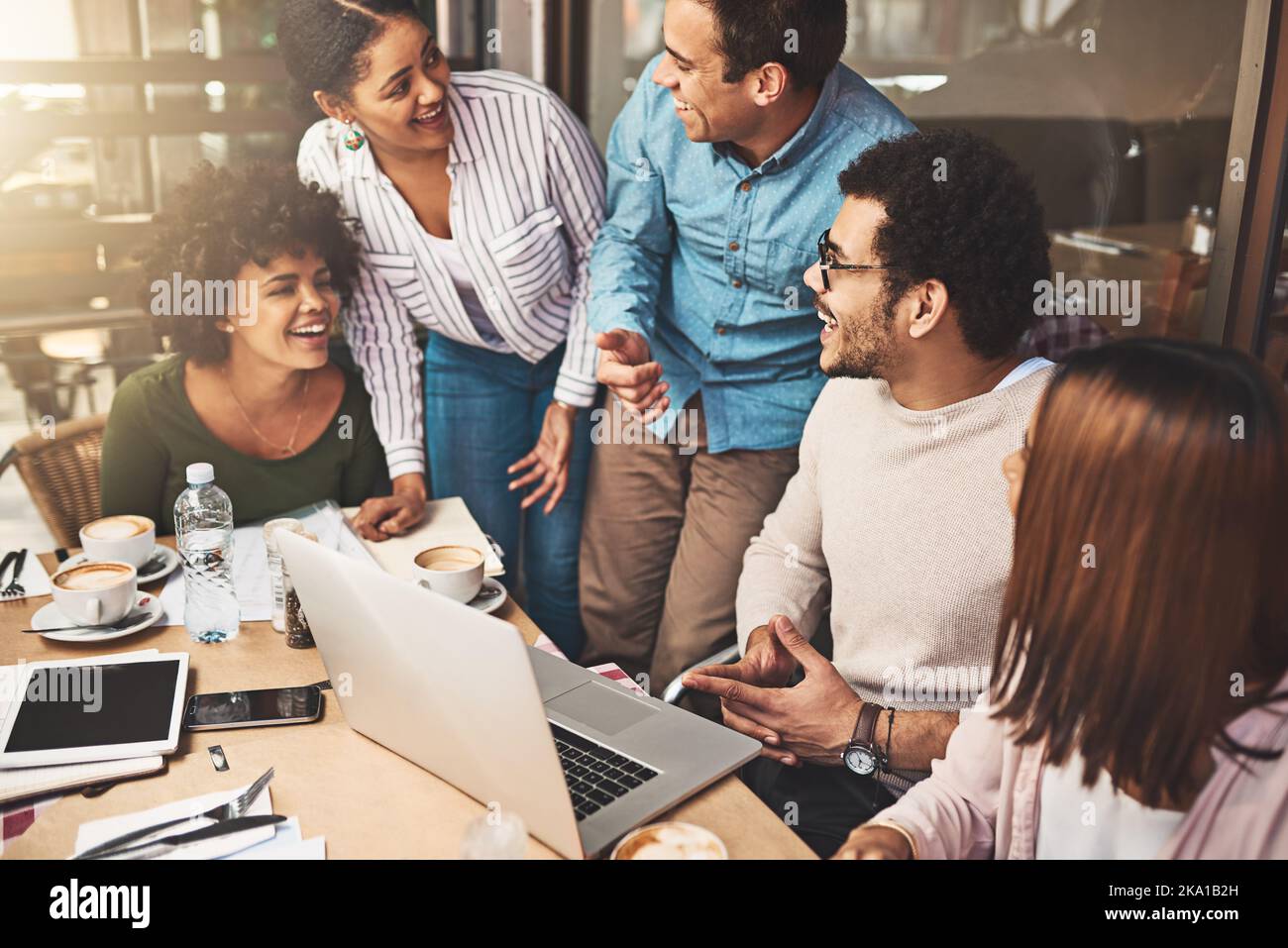 Our meetings are always exciting. a focused young group of friends ...