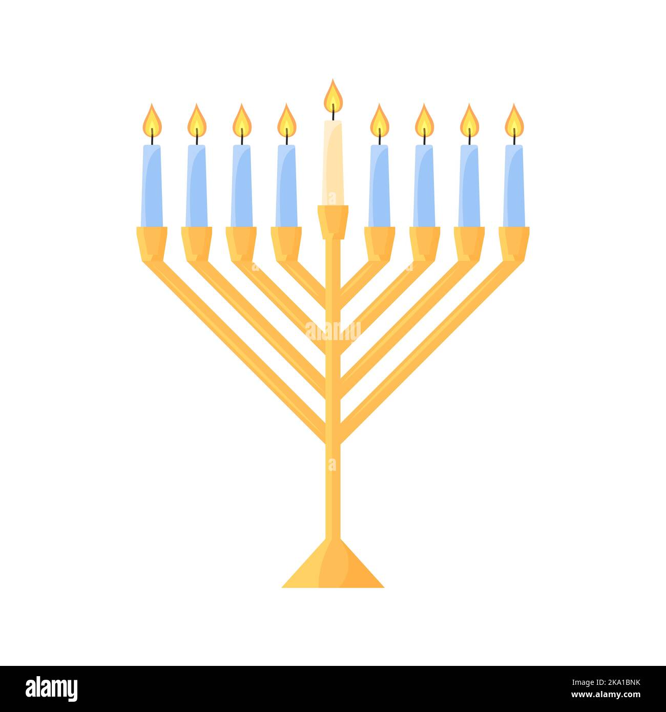 Hanukkah menorah isolated. Traditional Jewish chanukiah candle holder ...