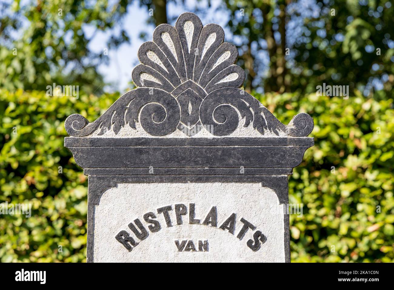 Marum, The Netherlands - September 2, 2022: Old graves with shell ...