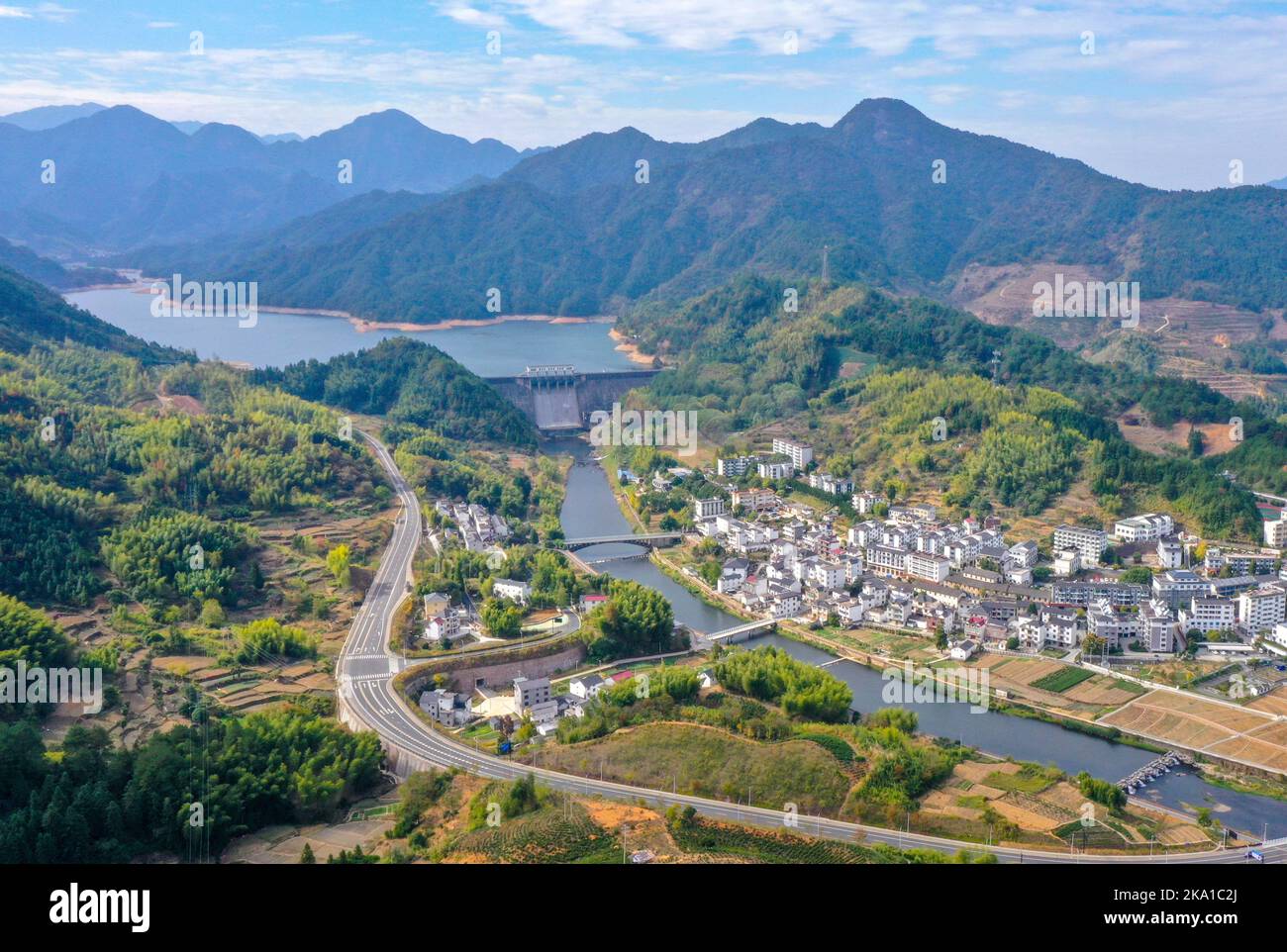 Aerial photos show hydroelectric power station in Chun'an County ...
