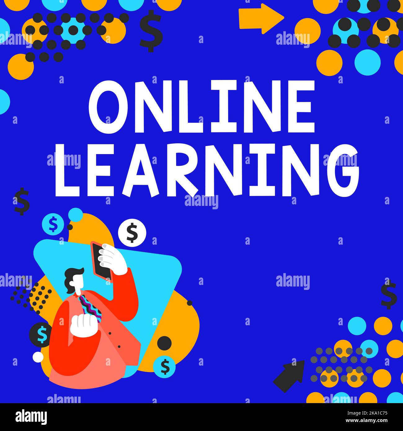 Conceptual caption Online Learning. Business overview taking a course ...