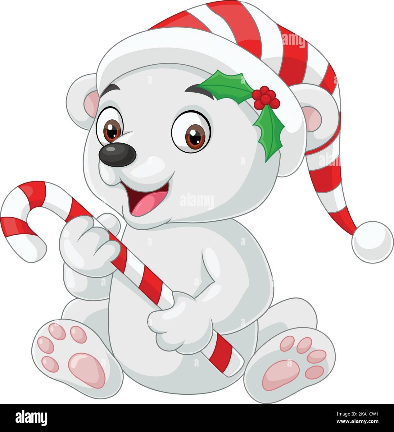 Polar bear holding gift Stock Vector Images - Alamy