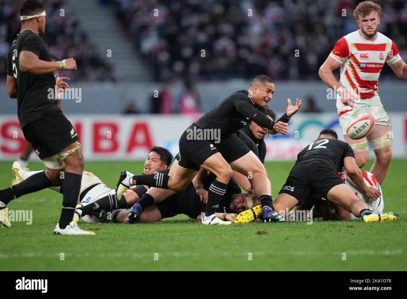 New Zealand's Aaron Smith during the rugby test match between Japan and ...