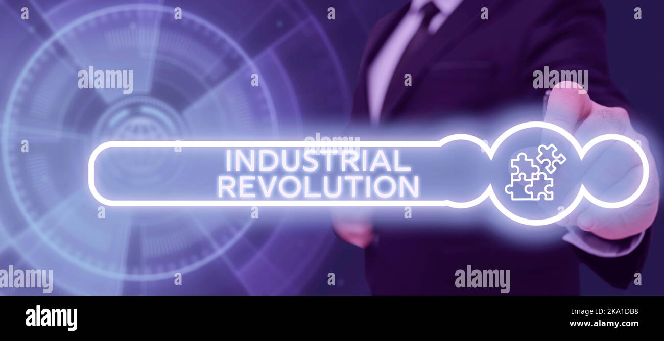 Writing displaying text Industrial Revolution. Business concept changes ...