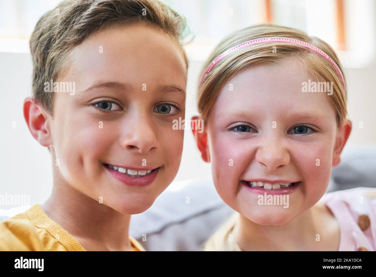 Its sibling bonding time. Portrait of an adorable brother and sister ...
