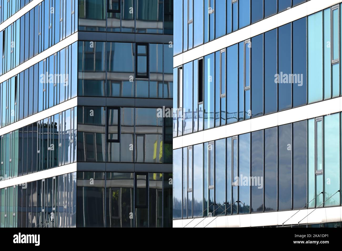 Modern glass facade of an office building in Linz, Austria Stock Photo ...