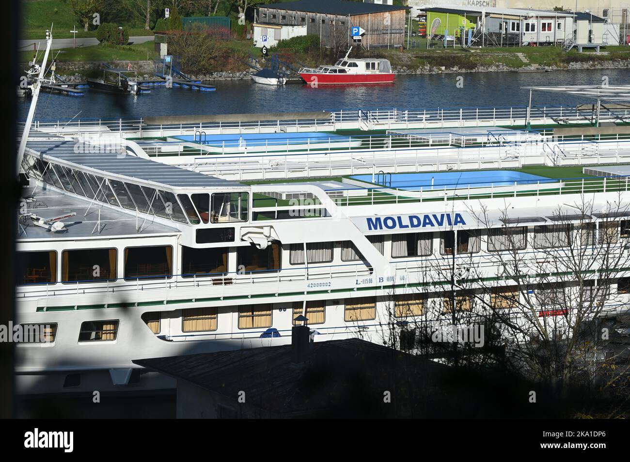The two identical river cruise ships MS Ukraina and MS Moldawia in the ...