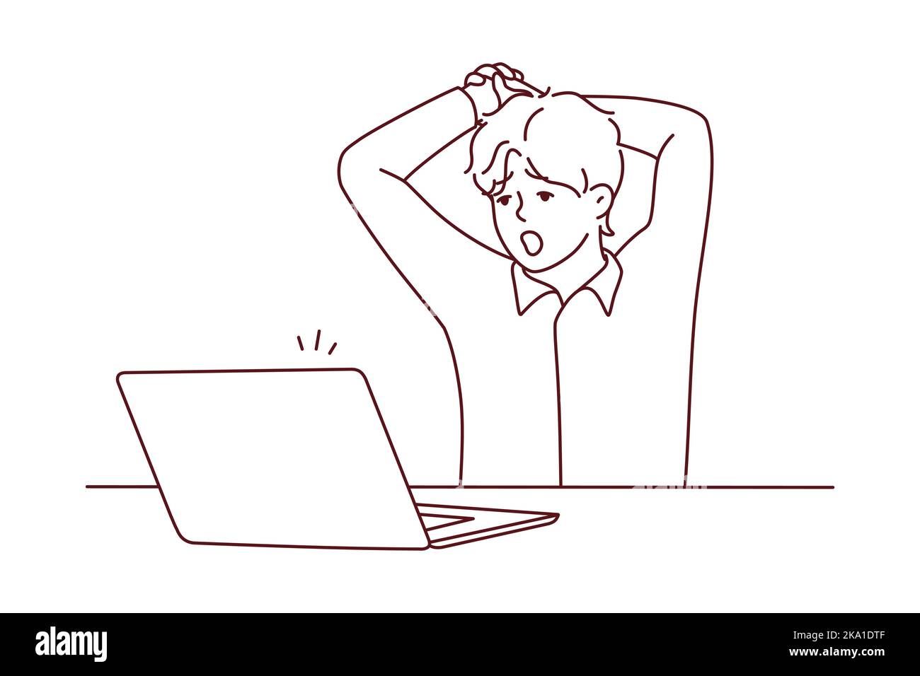 Fatigue male employee unhappy Stock Vector Images - Alamy