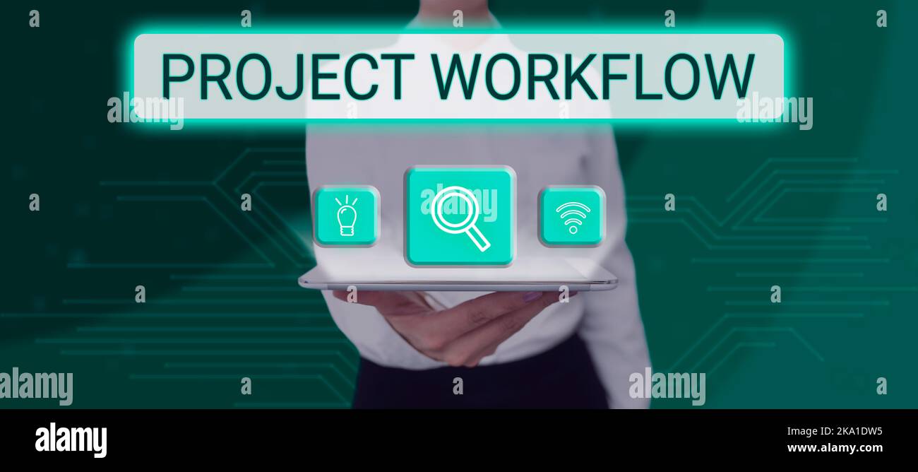 Text sign showing Project Workflow. Word for evaluate your ability to ... Text sign showing Project Workflow. Word for evaluate your ability to ...