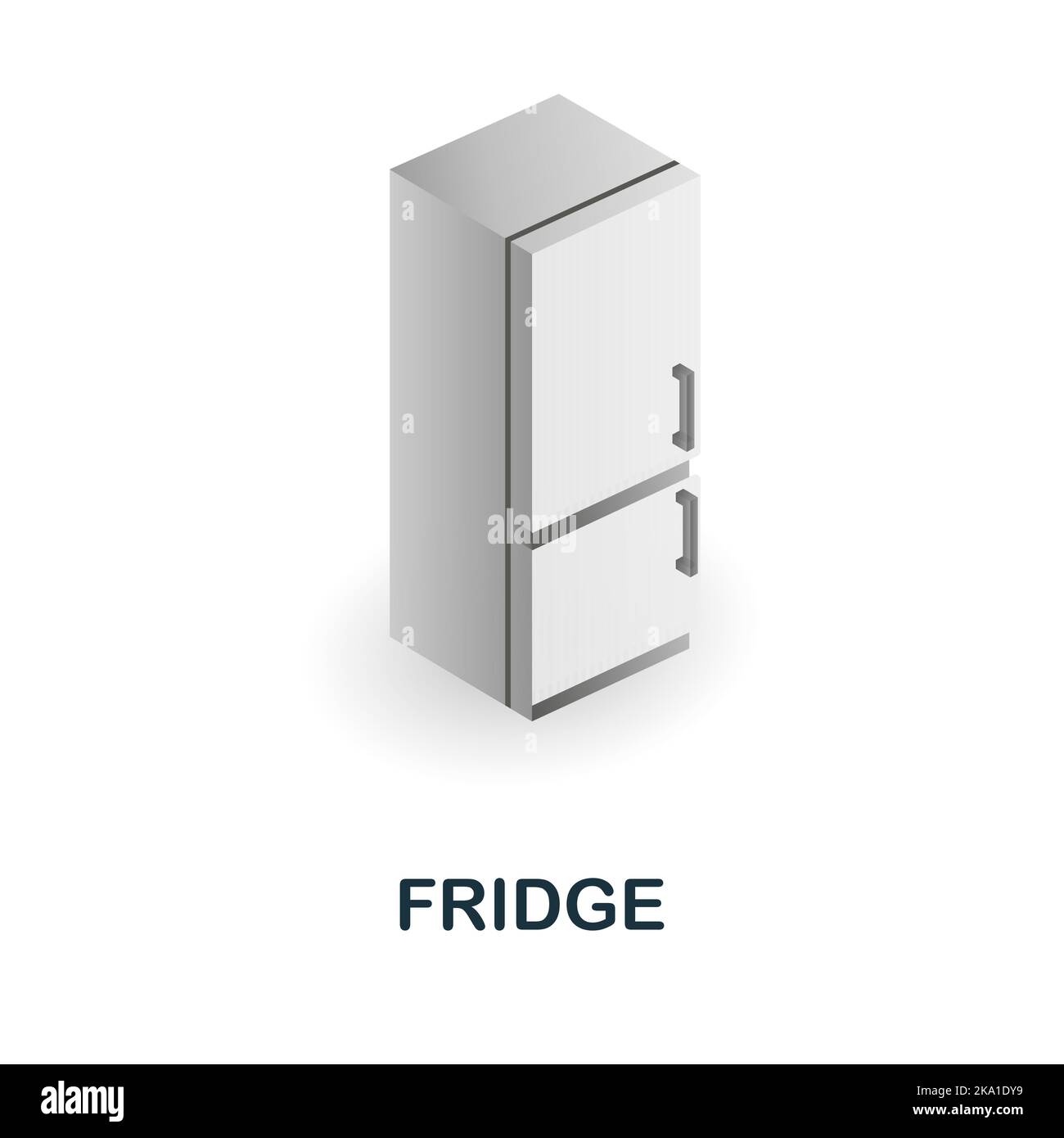 Fridge icon. 3d illustration from kitchen supplies collection. Creative ...