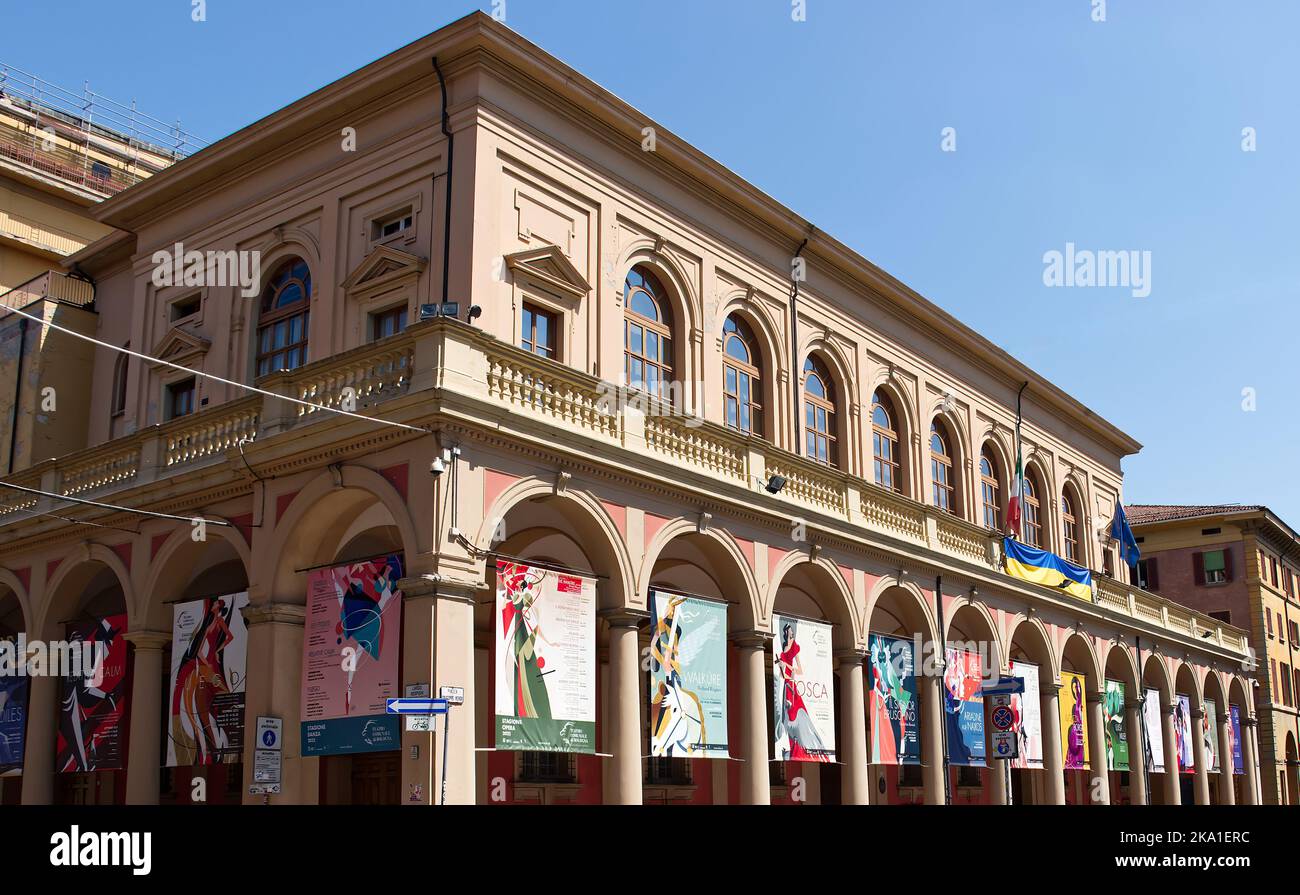 Teatro Comunale di Bologna, Italy, with posters of the most famous ...