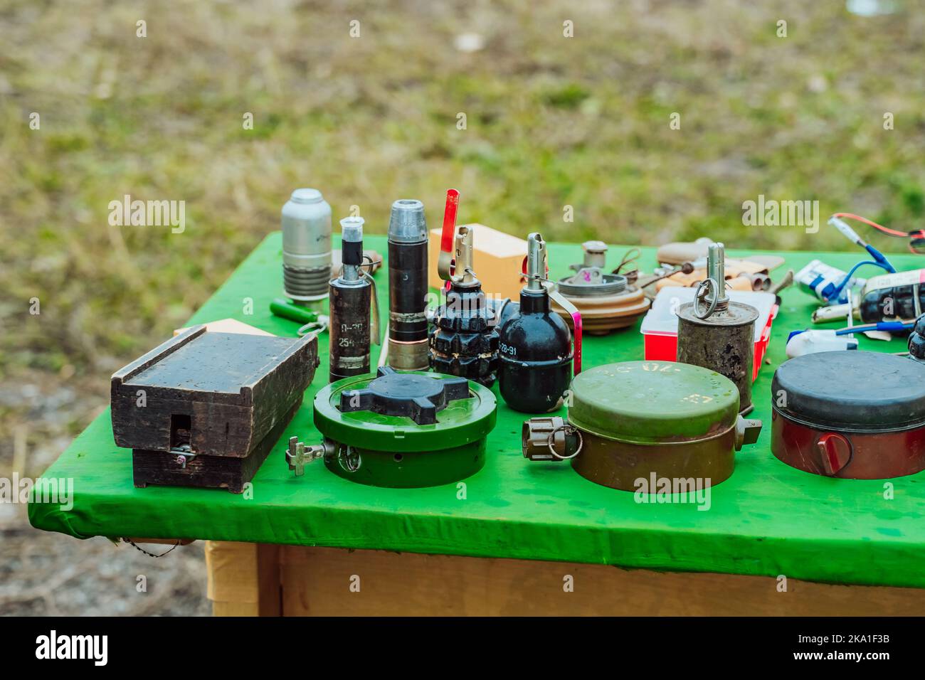 Kazan, Russia.2022, September 29. The various types of mines used in ...