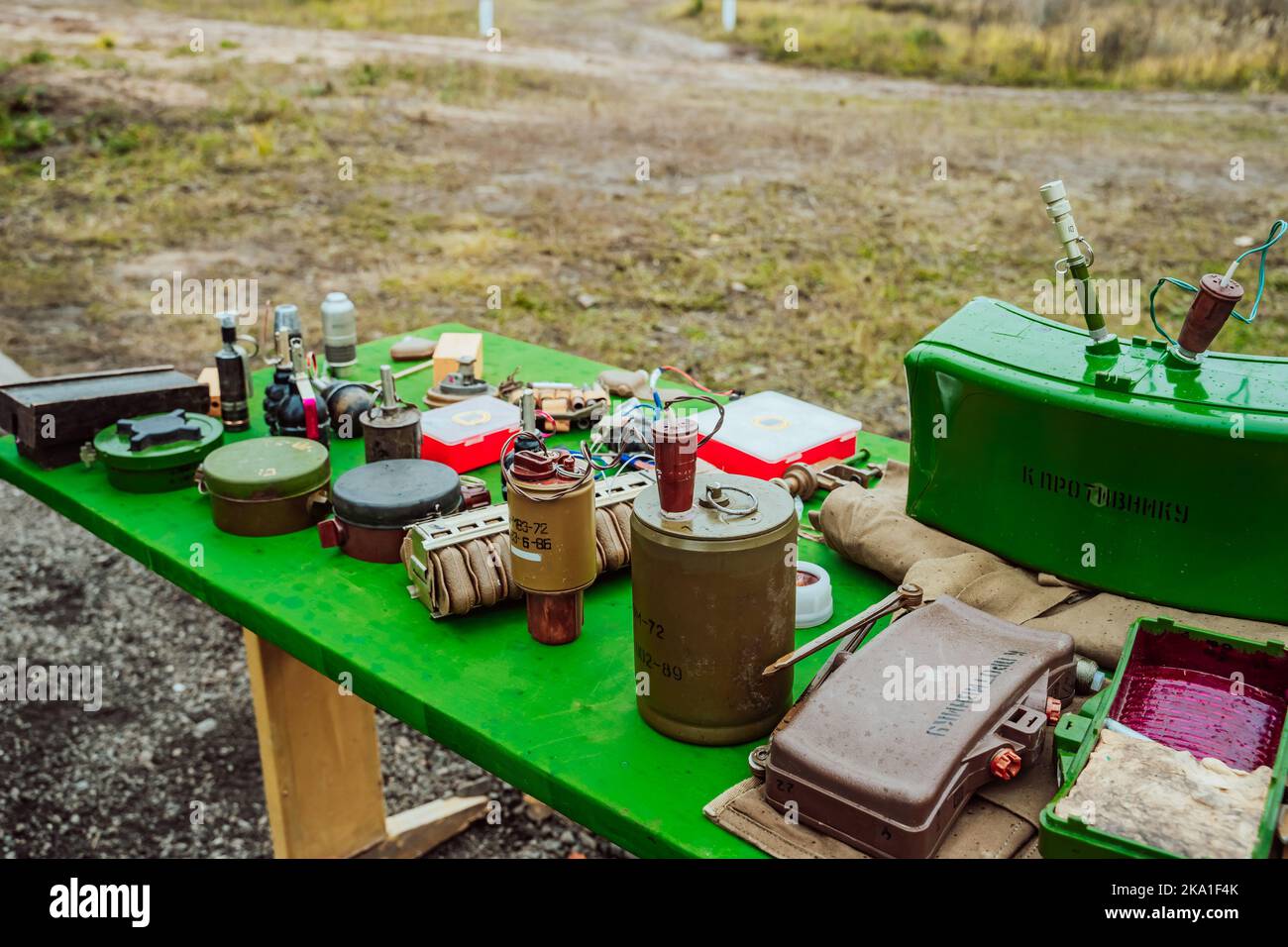 Kazan, Russia.2022, September 29. The various types of mines used in ...