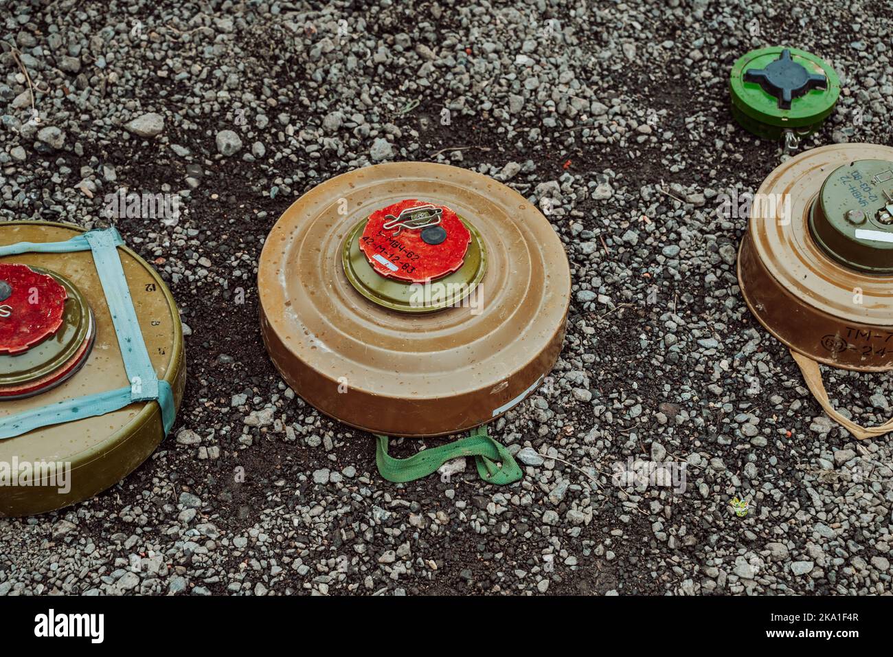 Kazan, Russia.2022, September 29. Anti-tank mines. The various types of ...