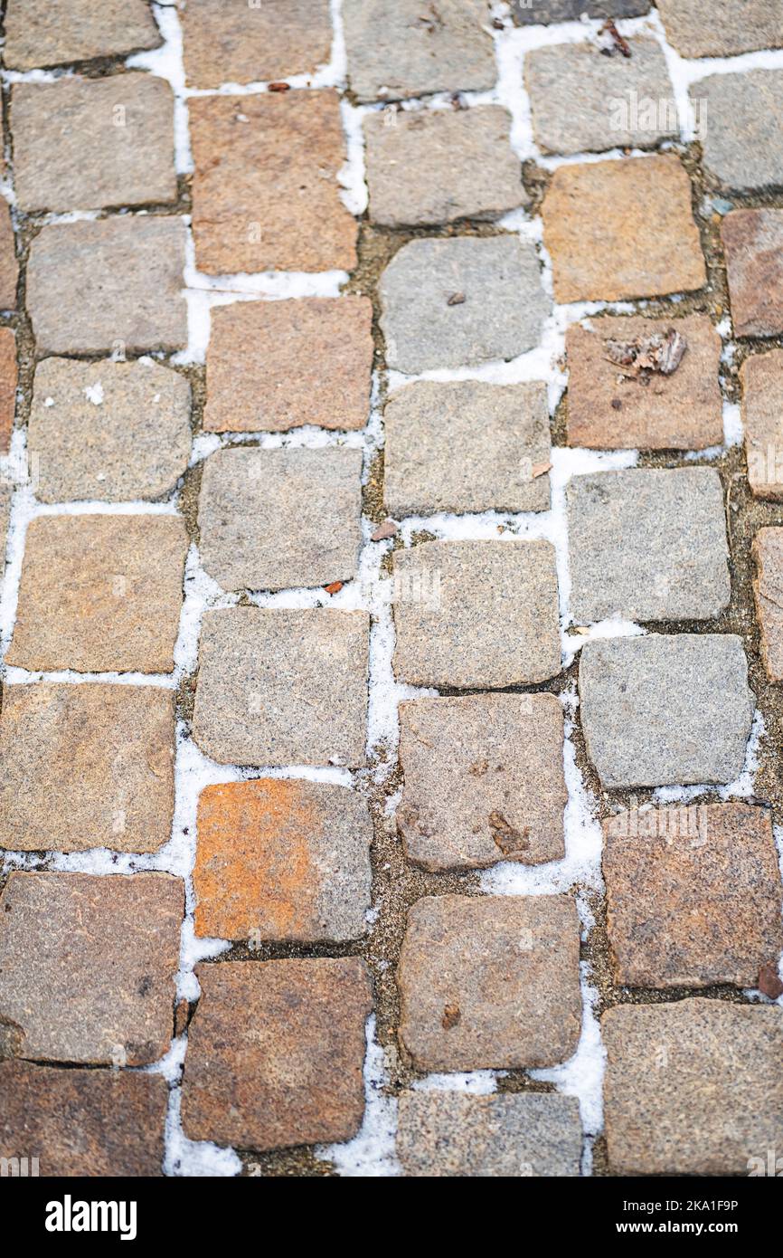 Road paving slabs pattern. Way paved with stones Stock Photo - Alamy