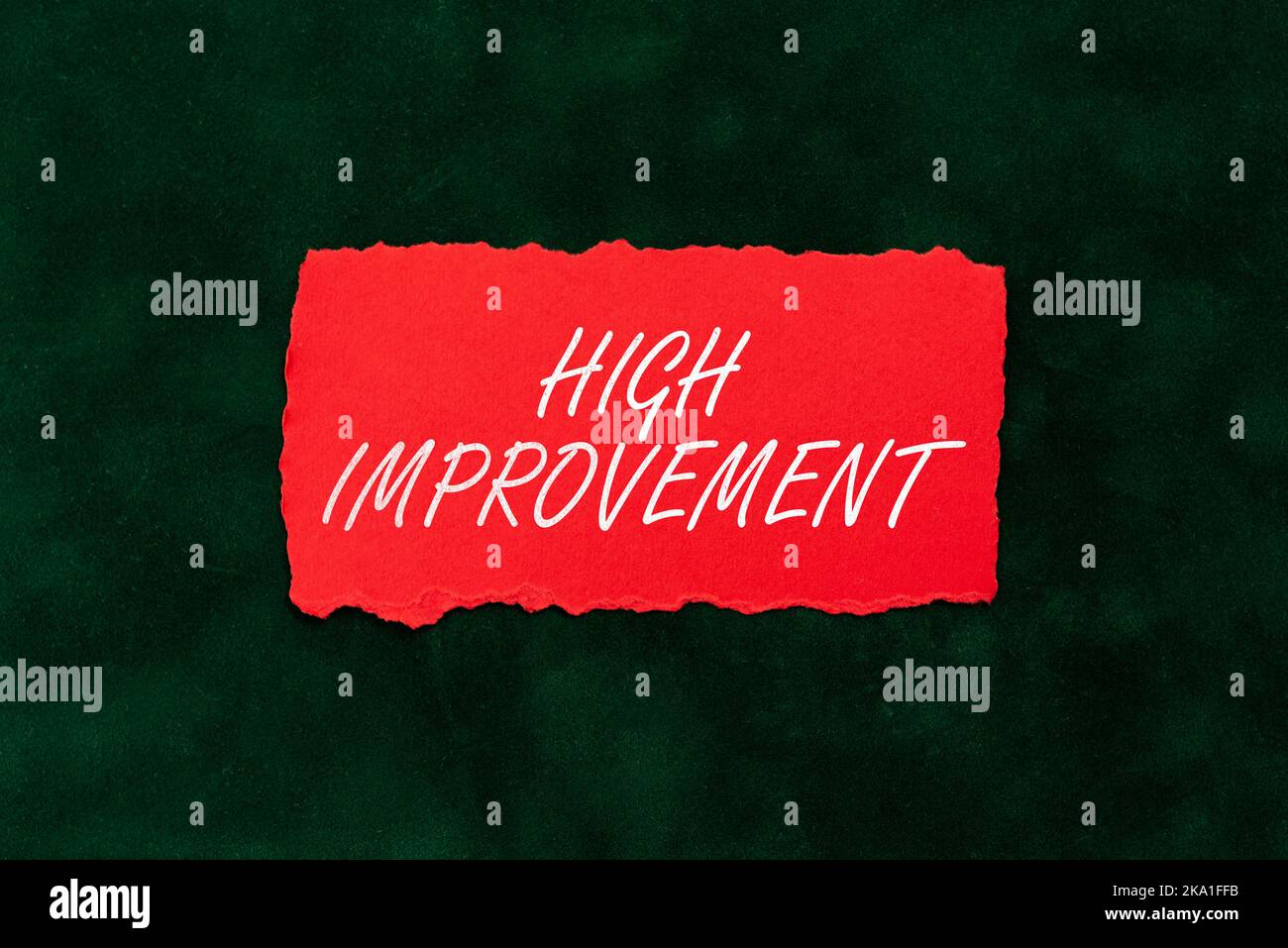 Text sign showing High Improvement. Business idea making yourself a ...