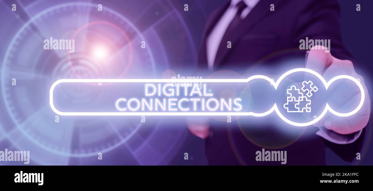 Conceptual display Digital Connections. Business idea virtual network ...