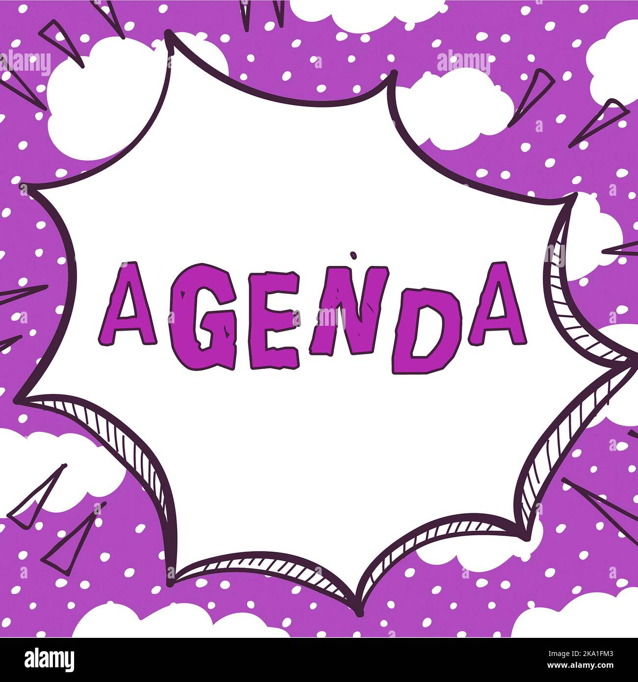 Writing displaying text Agenda. Business approach list of meeting ...