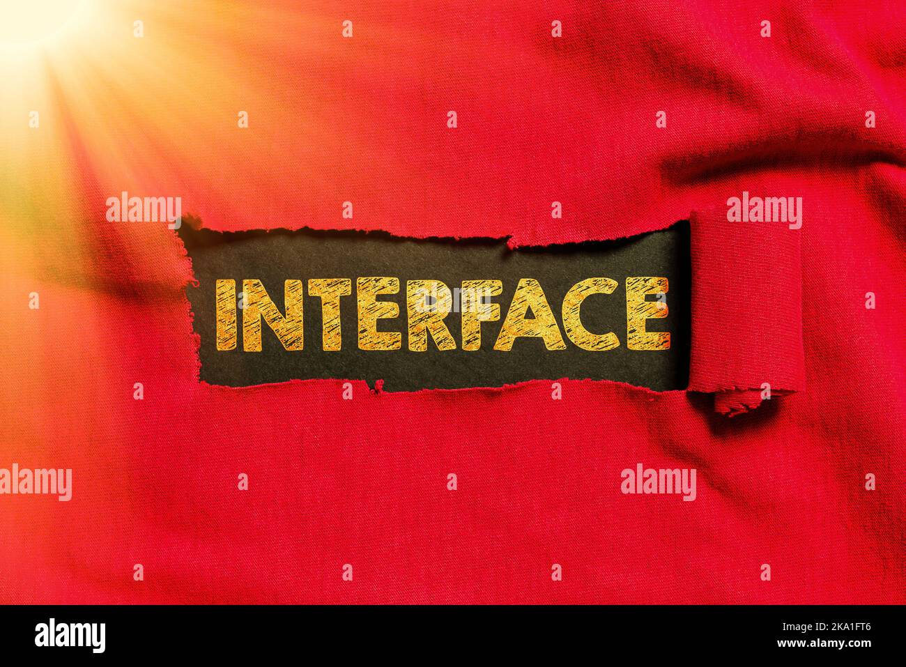 Text sign showing Interface. Conceptual photo point of meeting and ...