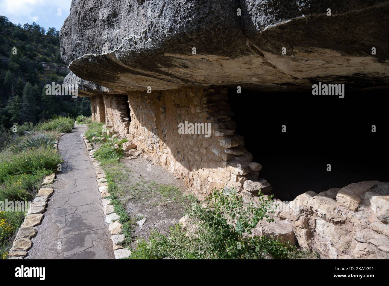 Ancient Native American Sinagua ruins from Walnut Canyon National Park ...
