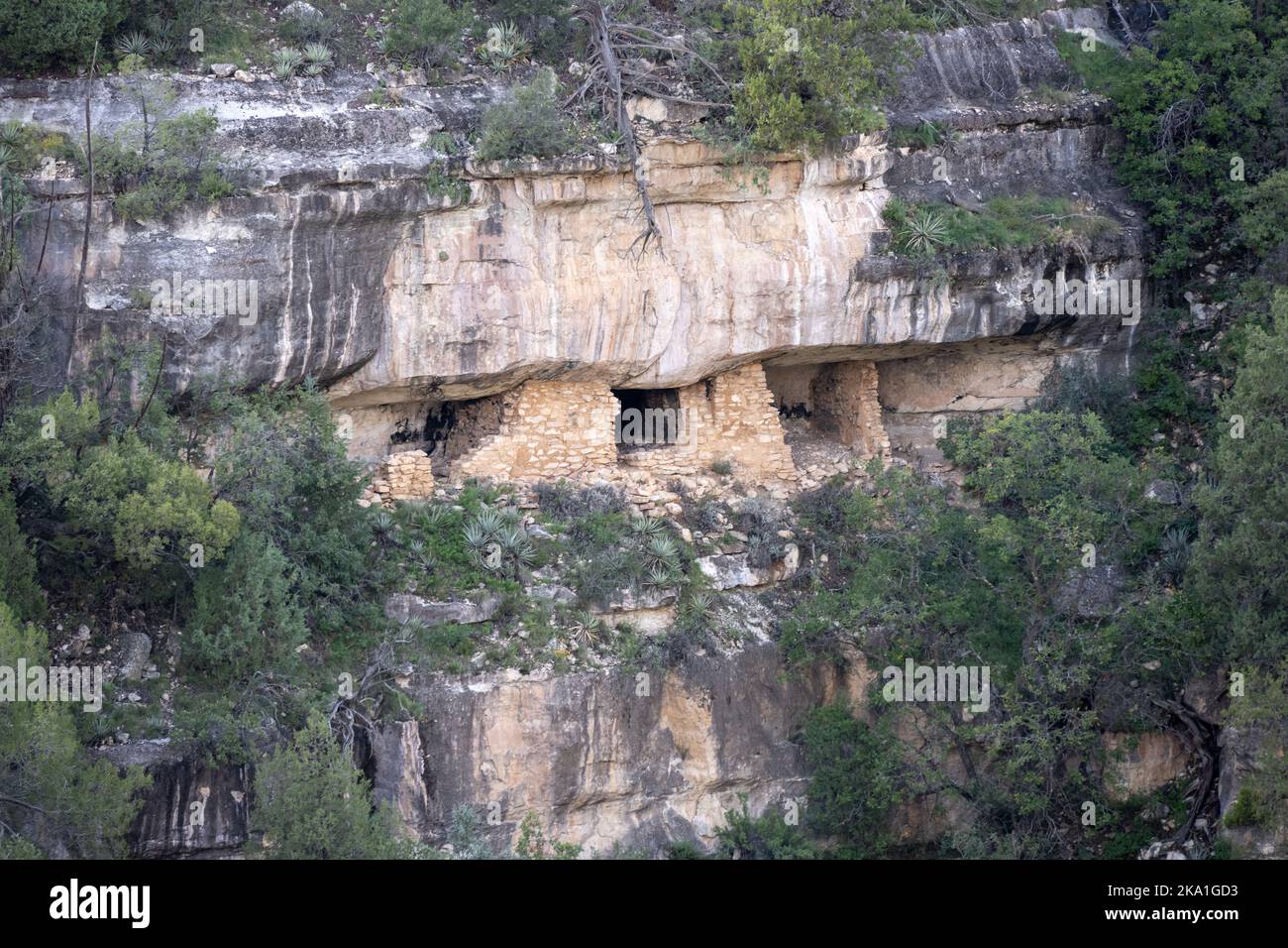 Ancient Native American Sinagua ruins from Walnut Canyon National Park ...