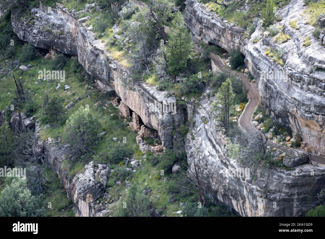Ancient Native American Sinagua ruins from Walnut Canyon National Park ...