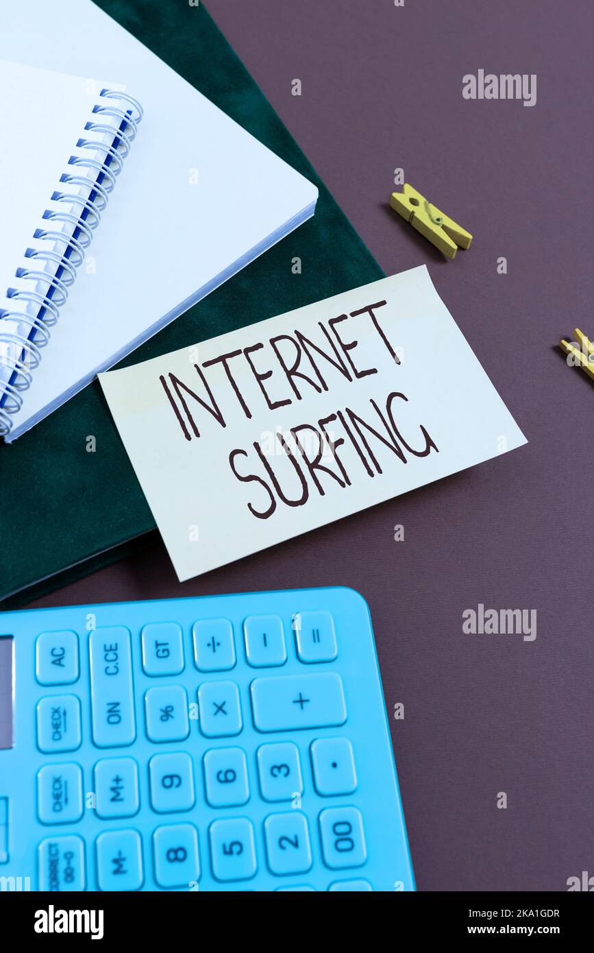 Text caption presenting Internet Surfing. Business idea a formal ...