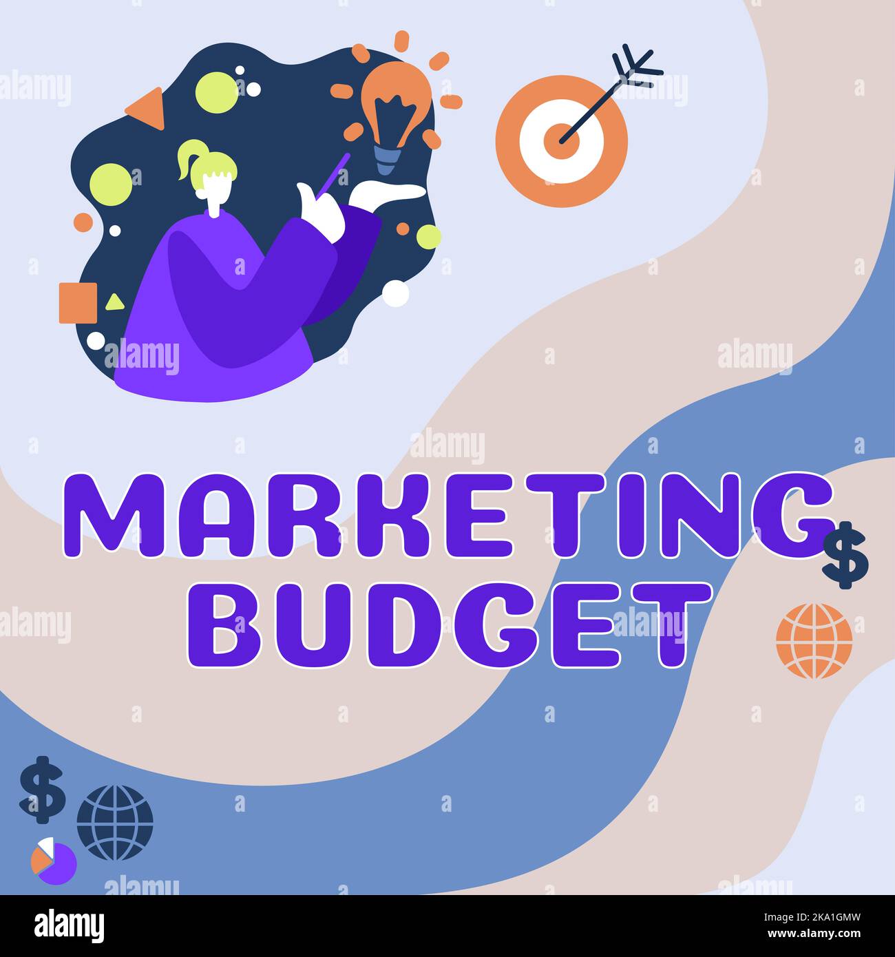 Hand writing sign Marketing Budget. Business idea process of human ...