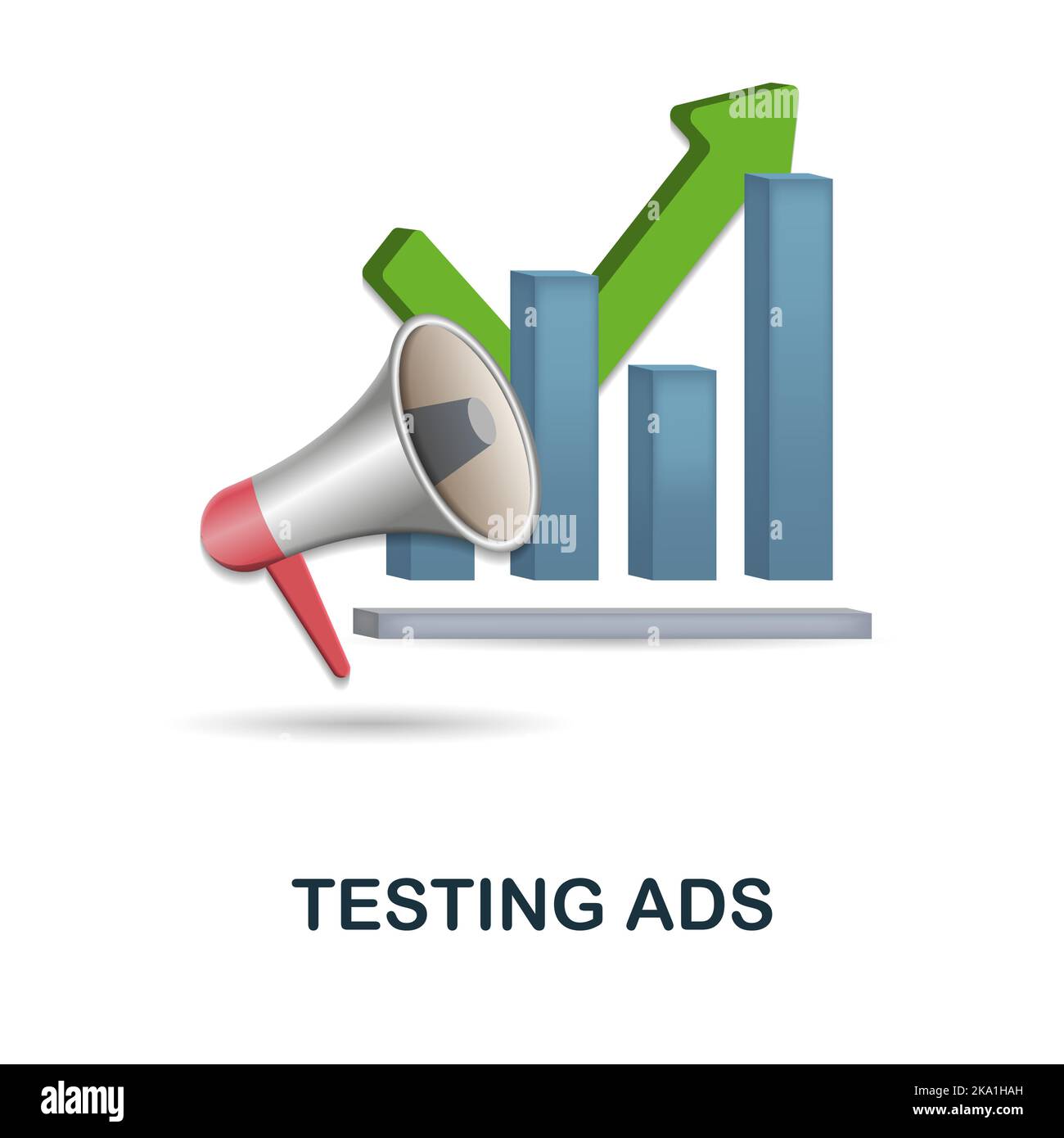 Testing Ads icon. 3d illustration from neuromarketing collection ...