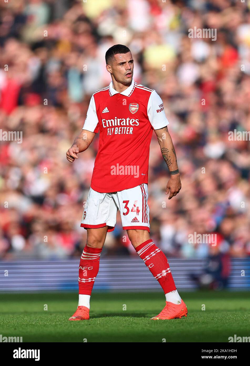 London, UK. 30th Oct, 2022. Granit Xhaka of Arsenal during the Premier ...