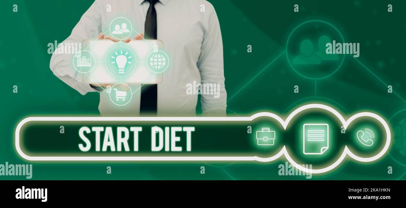 Text caption presenting Start Diet. Internet Concept do not hesitate ...