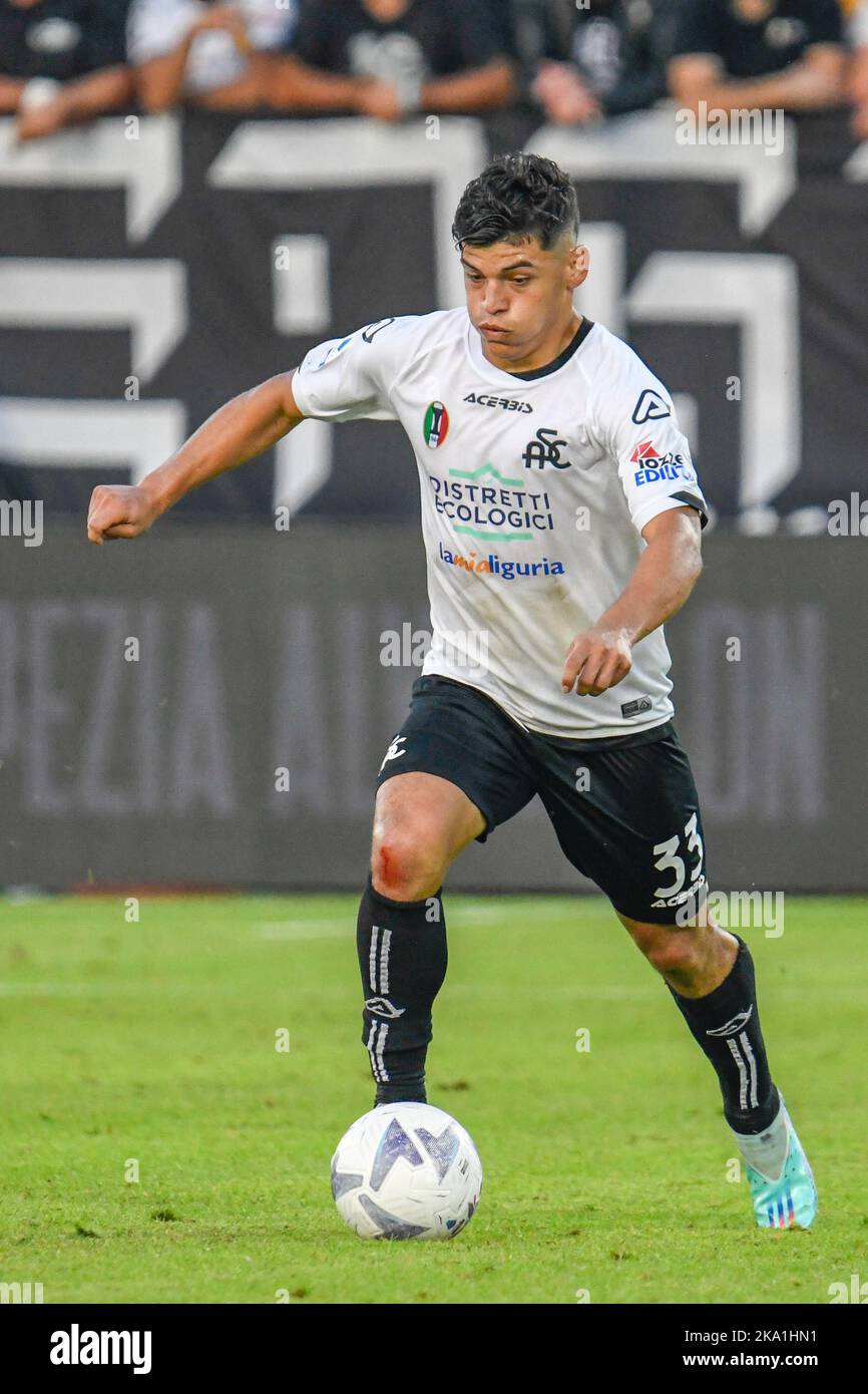 La Spezia, Italy. 30th Oct, 2022. Spezia's Kevin Agudelo during Spezia ...