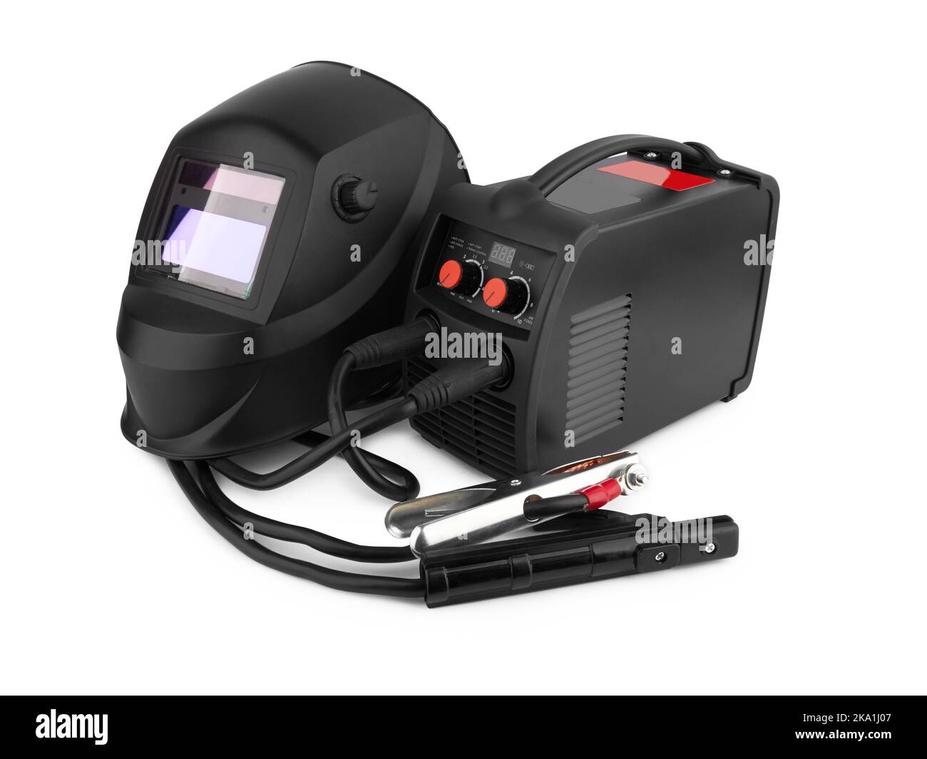 Welding equipment isolated on a white background Stock Photo - Alamy