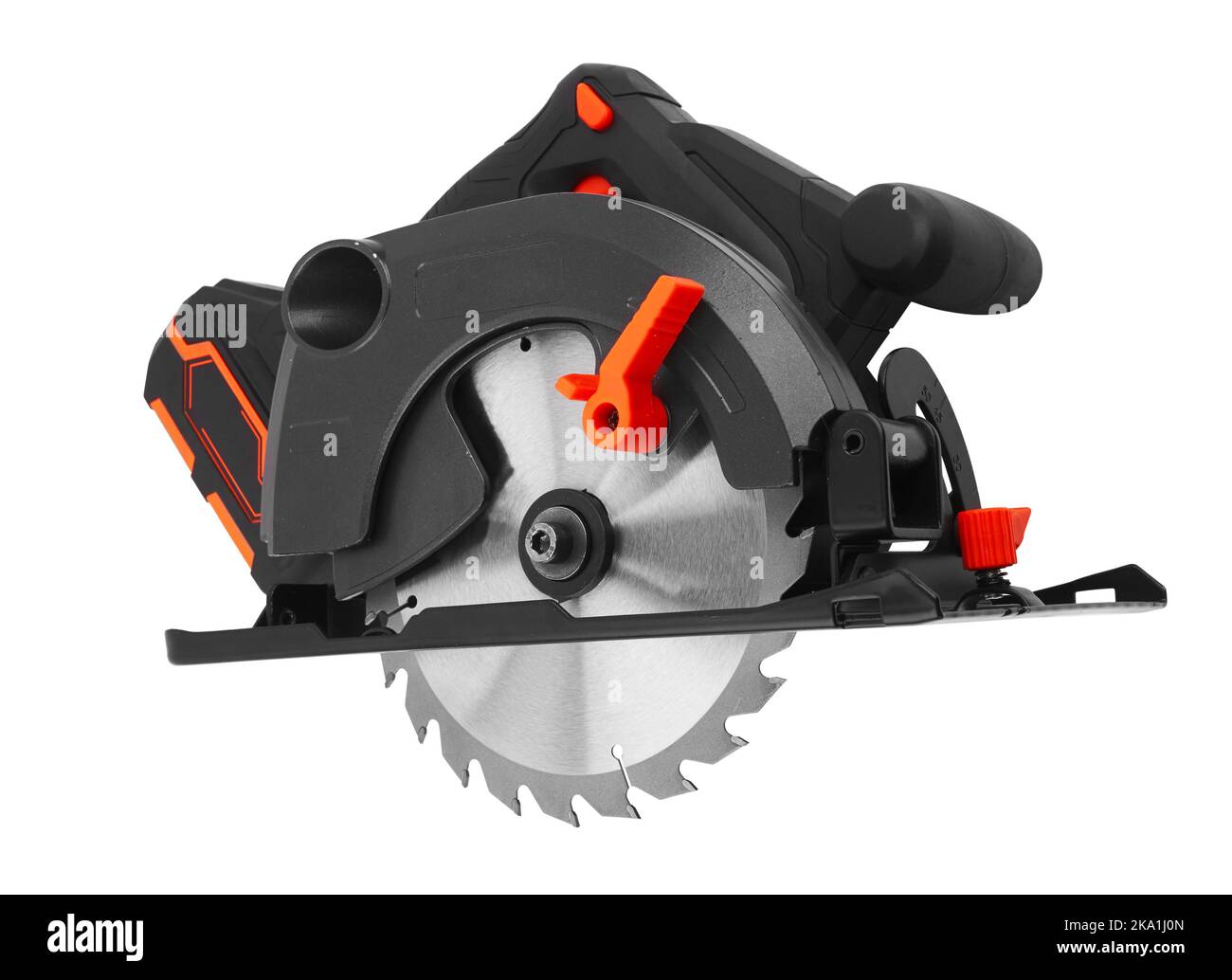 Power tools circular saw cordless isolated on a white background Stock ...