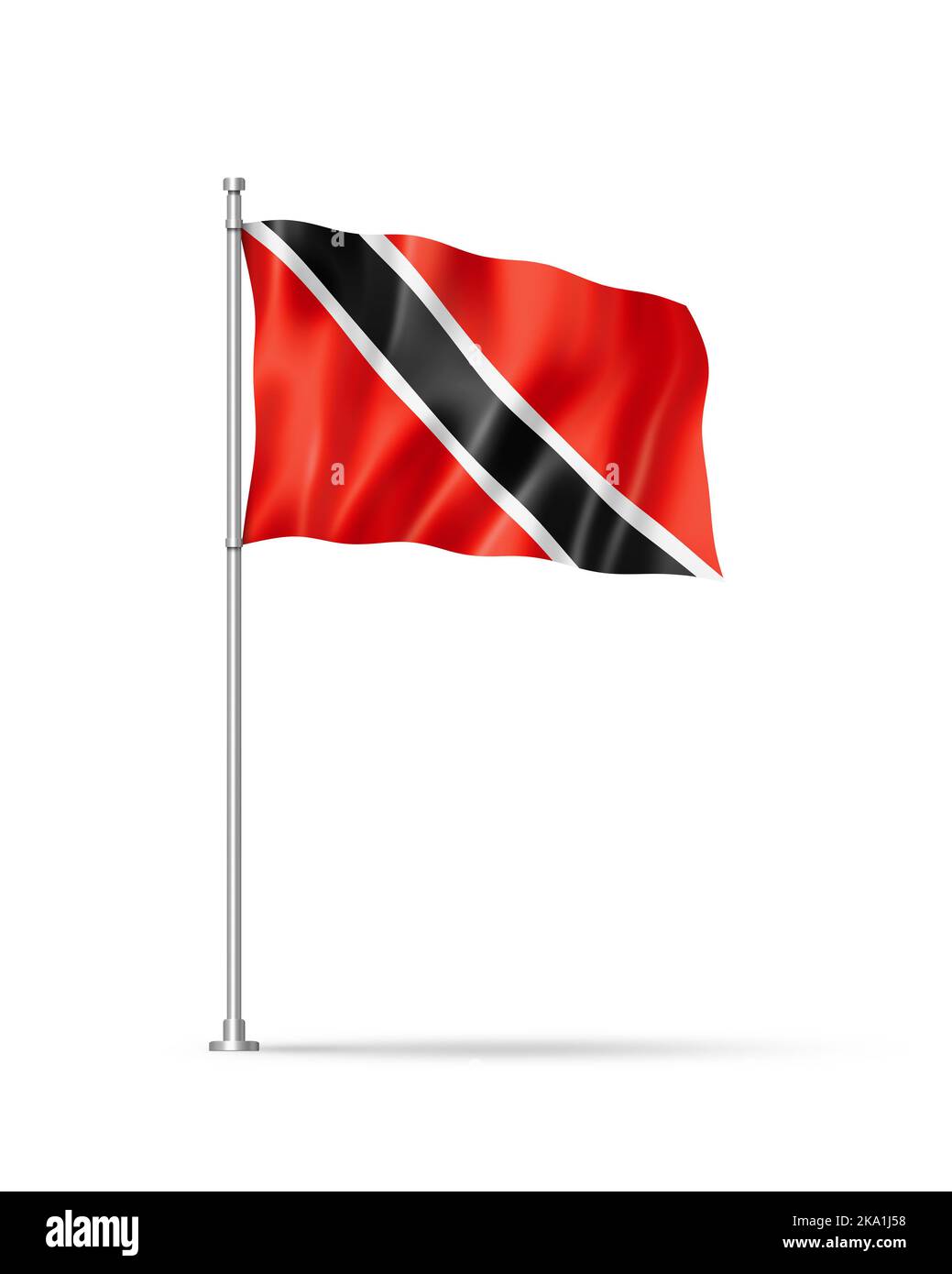 Trinidad And Tobago flag, 3D illustration, isolated on white Stock Photo - Alamy