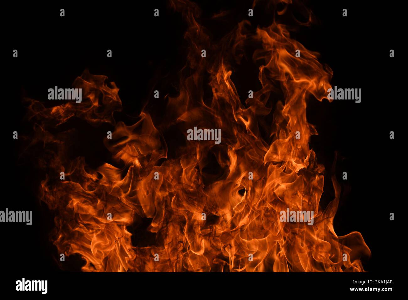Texture of fire on a black background. Abstract fire flame background ...