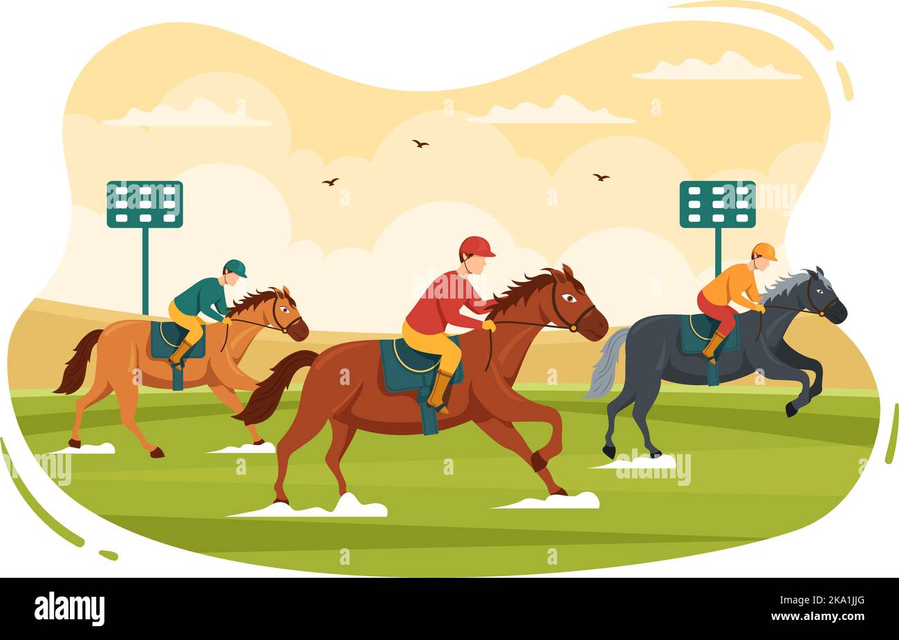 Horse Racing Competition in a Racecourse with Equestrian Performance ...
