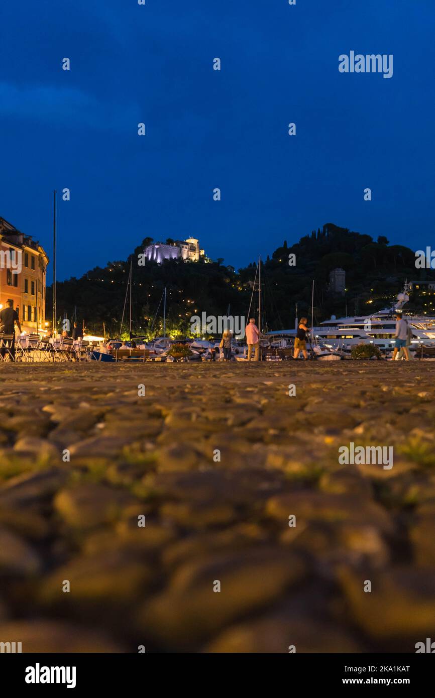 Portofino Harbour with Castello Brown on the hill top in the background ...