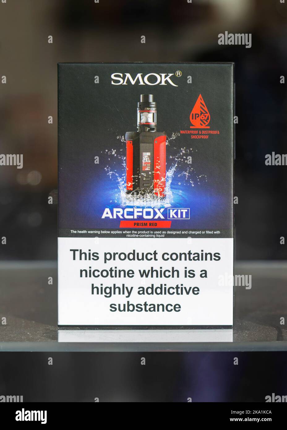 SMOK ARCFOX kit prism red nicotine vaping product shop window display ...