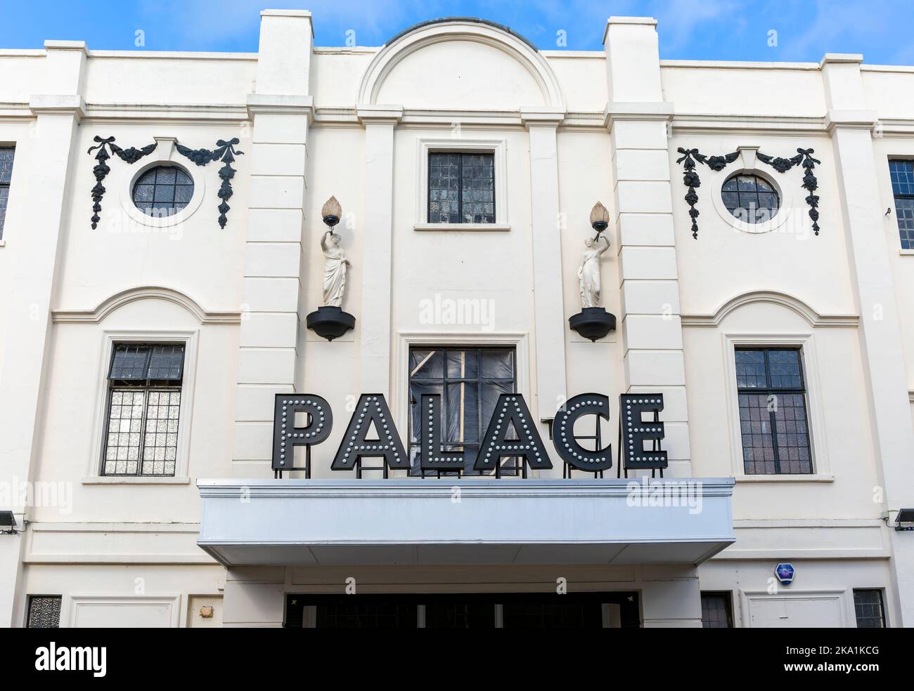 Art Deco 1930s facade of Palace cinema, Devizes, Wiltshire, England, UK ...