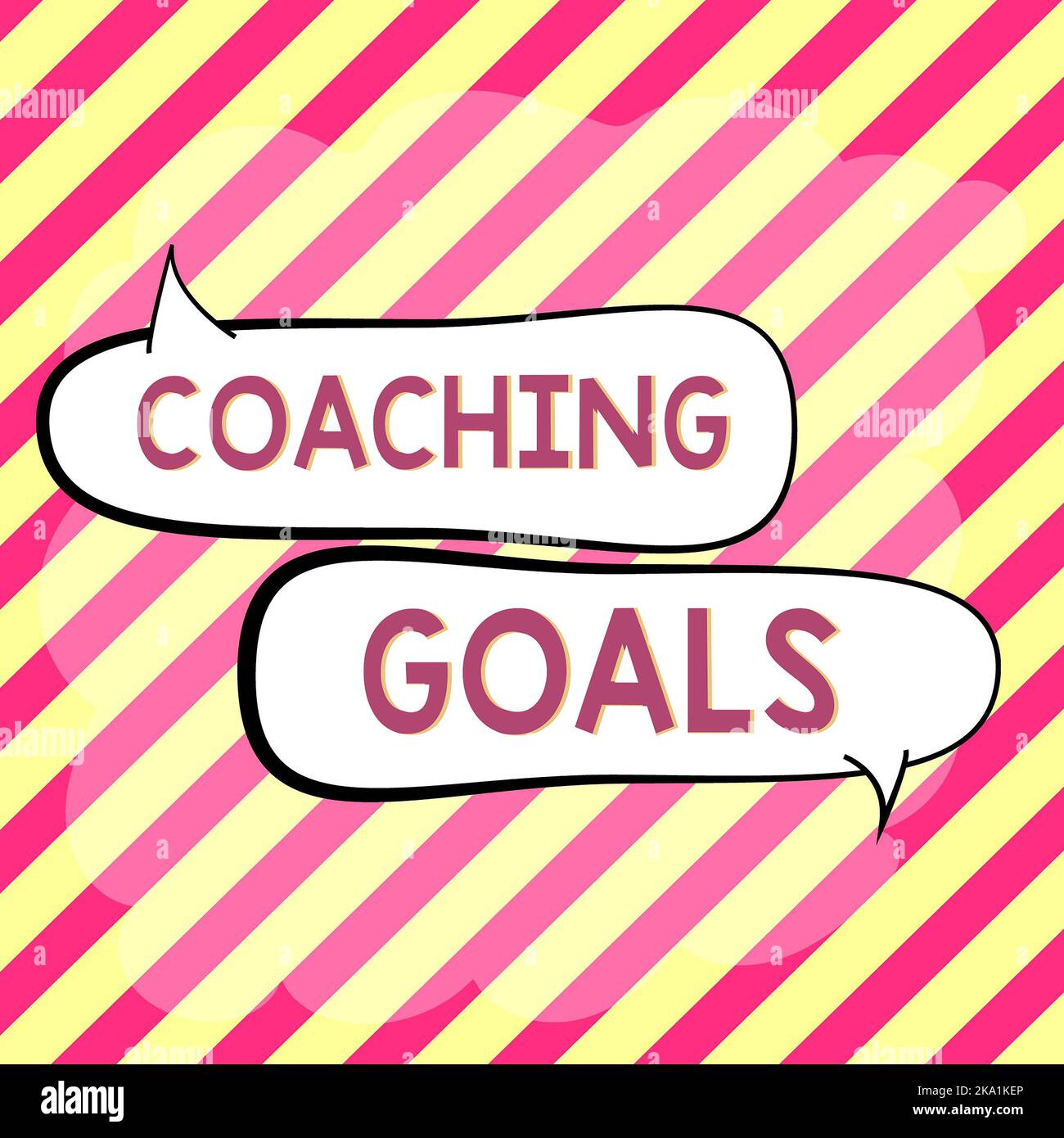 Handwriting text Coaching Goals. Business concept Amount of benefits ...