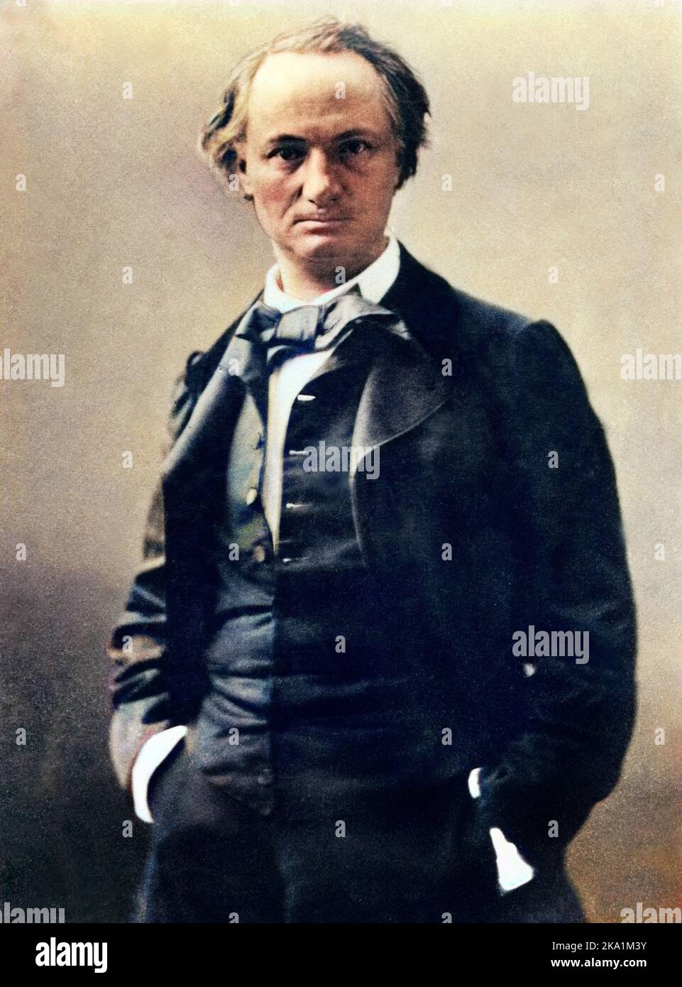 Portrait de Charles Baudelaire (1821-1867) poete francais, d'apres la ...
