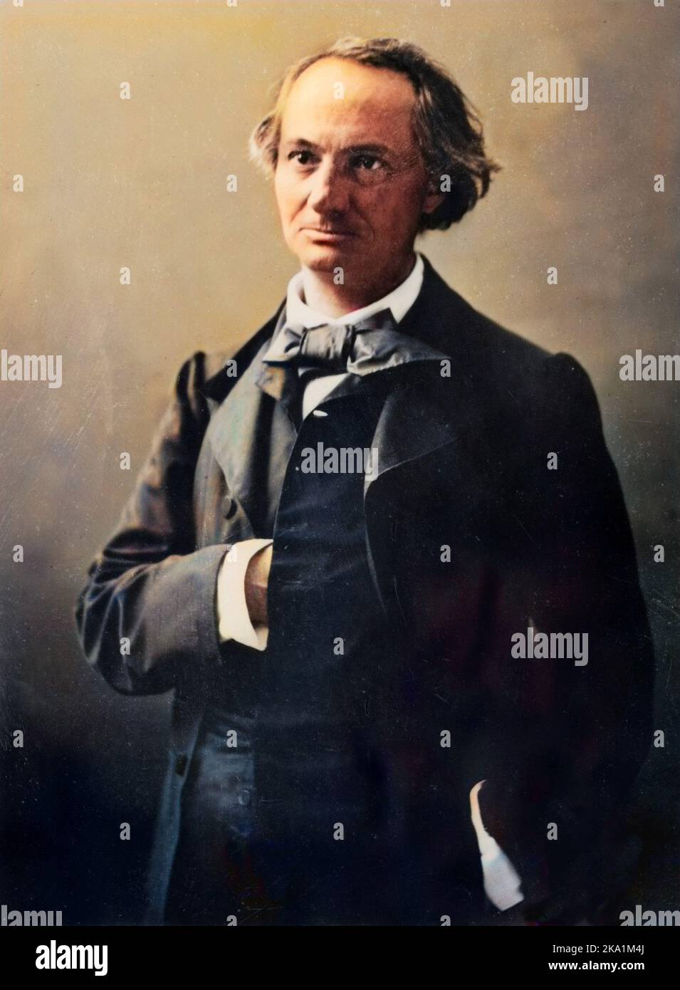 Portrait de Charles Baudelaire (1821-1867) poete francais, d'apres la ...